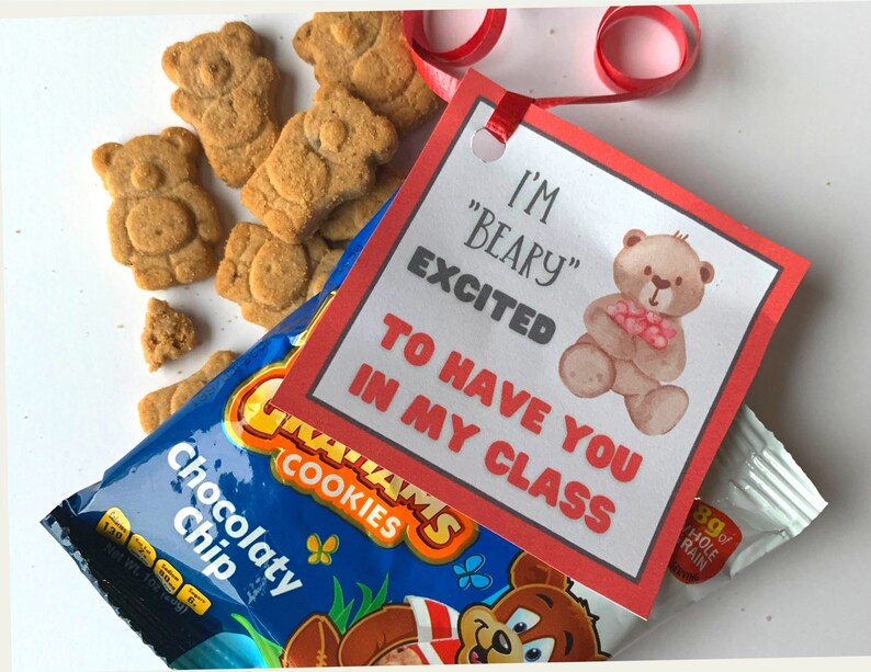 Welcome Back to School Treat Tag to Students From Teacher Beary Excited ...