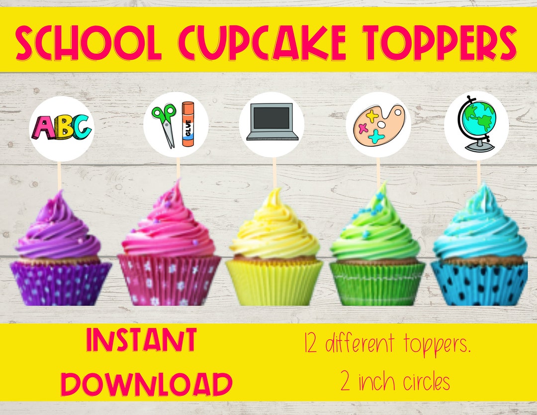 School Theme Cupcake Toppers for Students Classmates First - Etsy