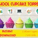 School Theme Cupcake Toppers for Students Classmates First - Etsy
