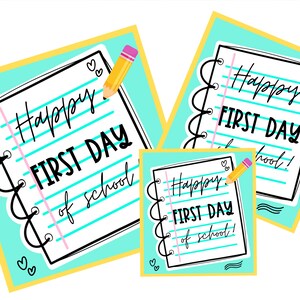 Happy First Day of School Tag Printable Back to School Tag Cookie or ...