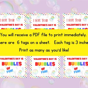 Valentine's Day Printable Bubble Tag Bubbles of Fun Valentine Class ...