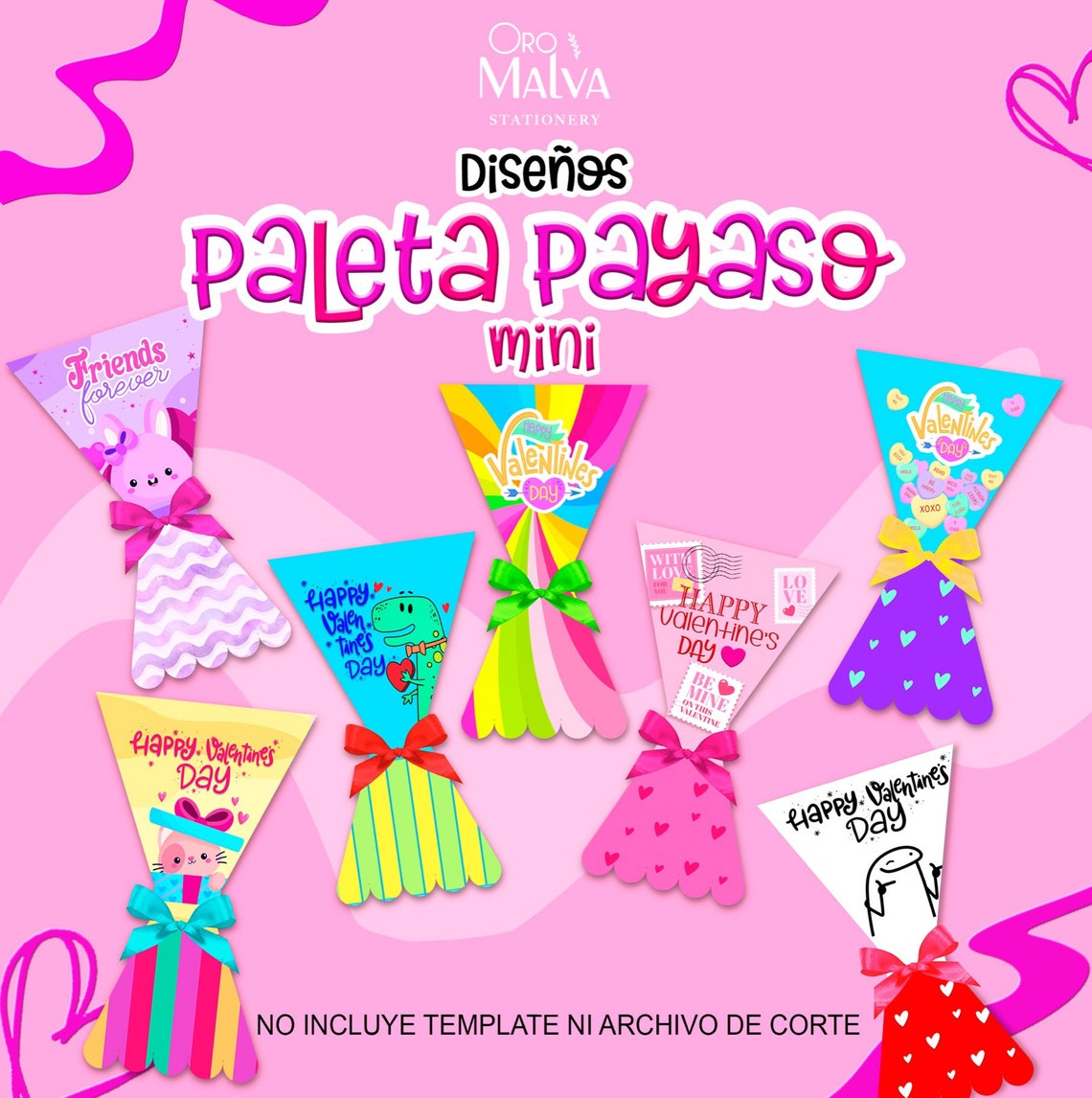 8 DISEÑOS para empaque de Paleta Payaso Mini listos para imprimir ...