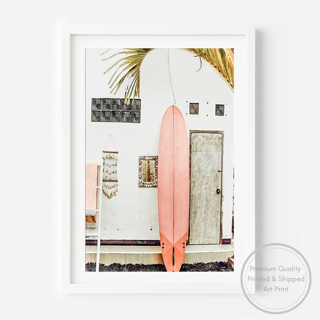 Surf Beach Poster, Surfing Ocean Print, Surfboards, Paddle, Swimming ...