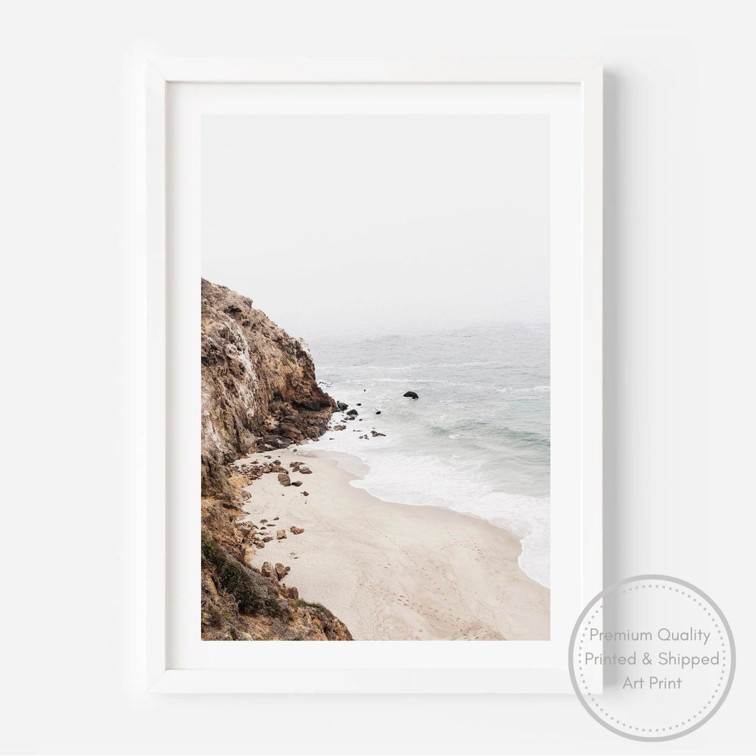 Coastal Beach Print Ocean Waves Neutral Beach Poster - Etsy