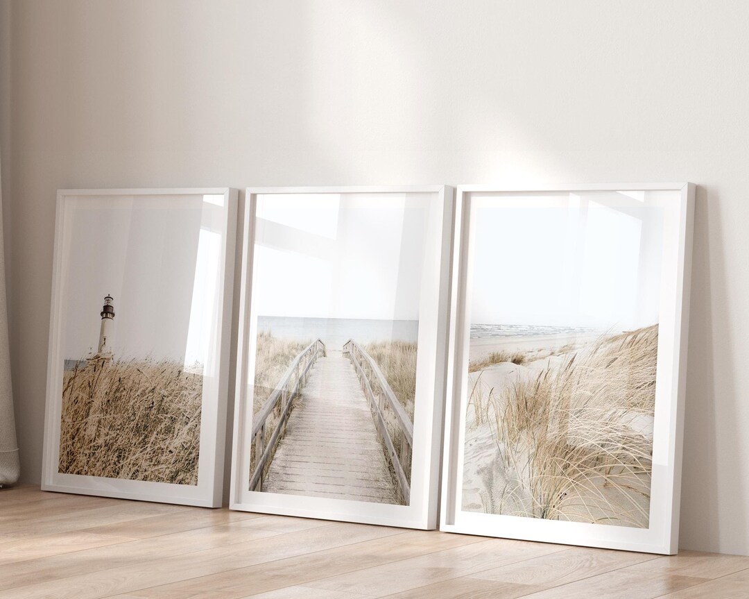 Set of 3 Australian Coastal Beach Sets, Landscape Prints, Country ...