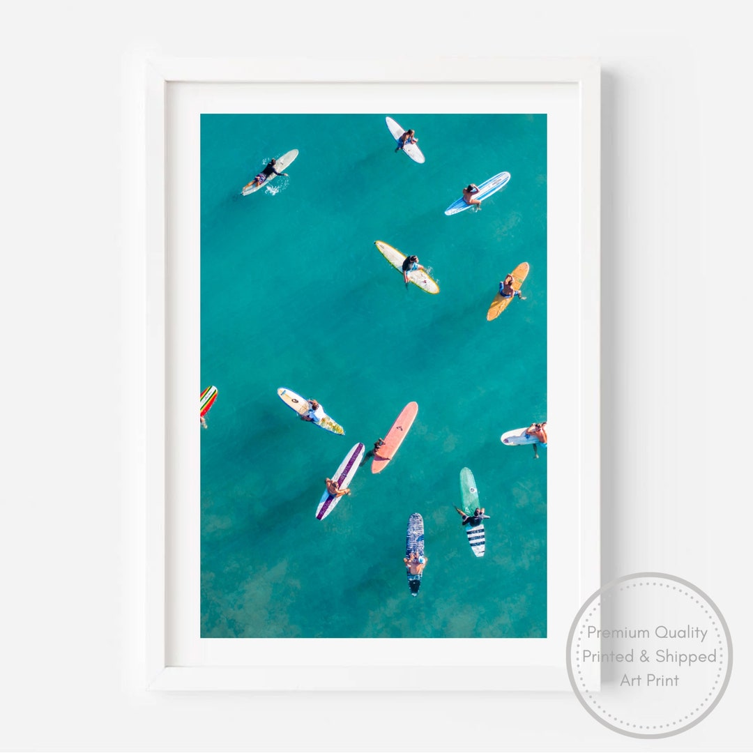 Surf Beach Poster Blue Ocean Print Surfing Photo - Etsy
