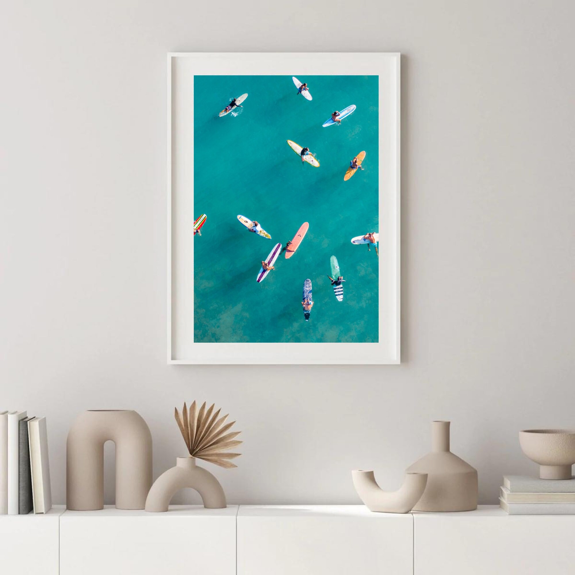 Surf Beach Poster Blue Ocean Print Surfing Photo - Etsy