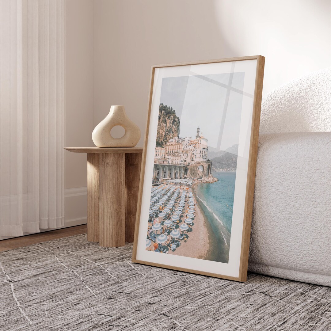 Italy Beach Print Italian Summer Poster Amalfi Coast Capri Orange ...