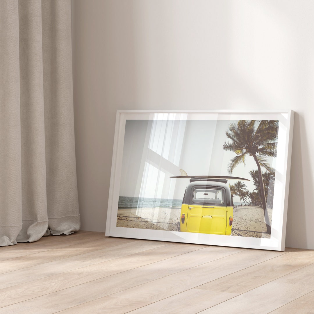Surf Beach Poster, Blue Ocean Print, Surfing Photo, Surfboards ...