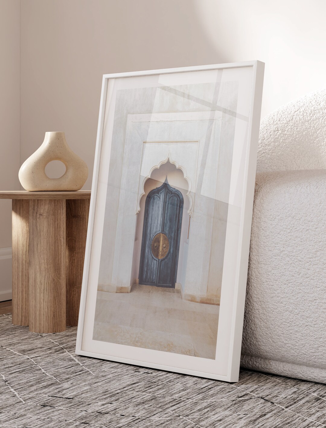 Minimalist Blue Middle Eastern Door Photography, Morocco Arch Print ...