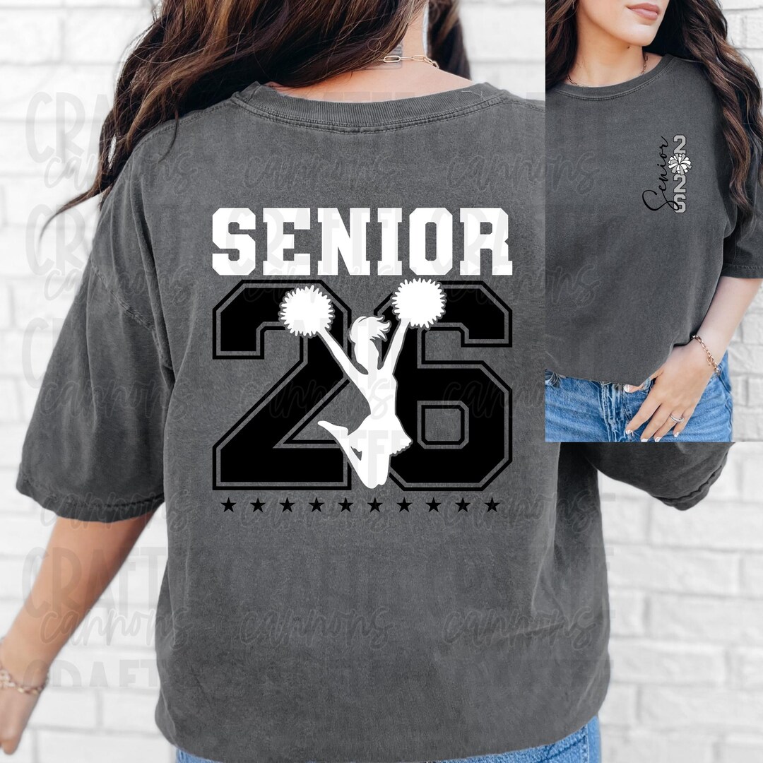 Custom Senior Cheer Shirt 2026: Glitter Graduation Tee - Etsy