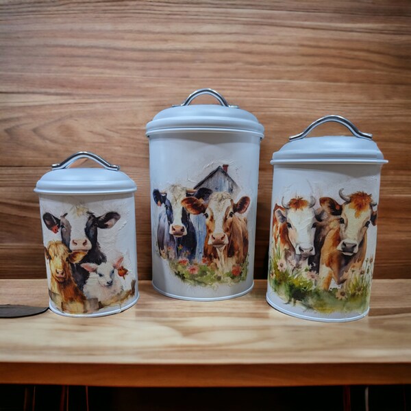 Cow Canisters - Etsy