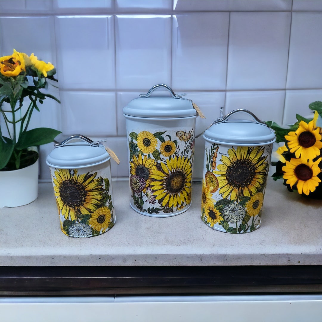 Cheerful Sunflower Canister Set - Etsy