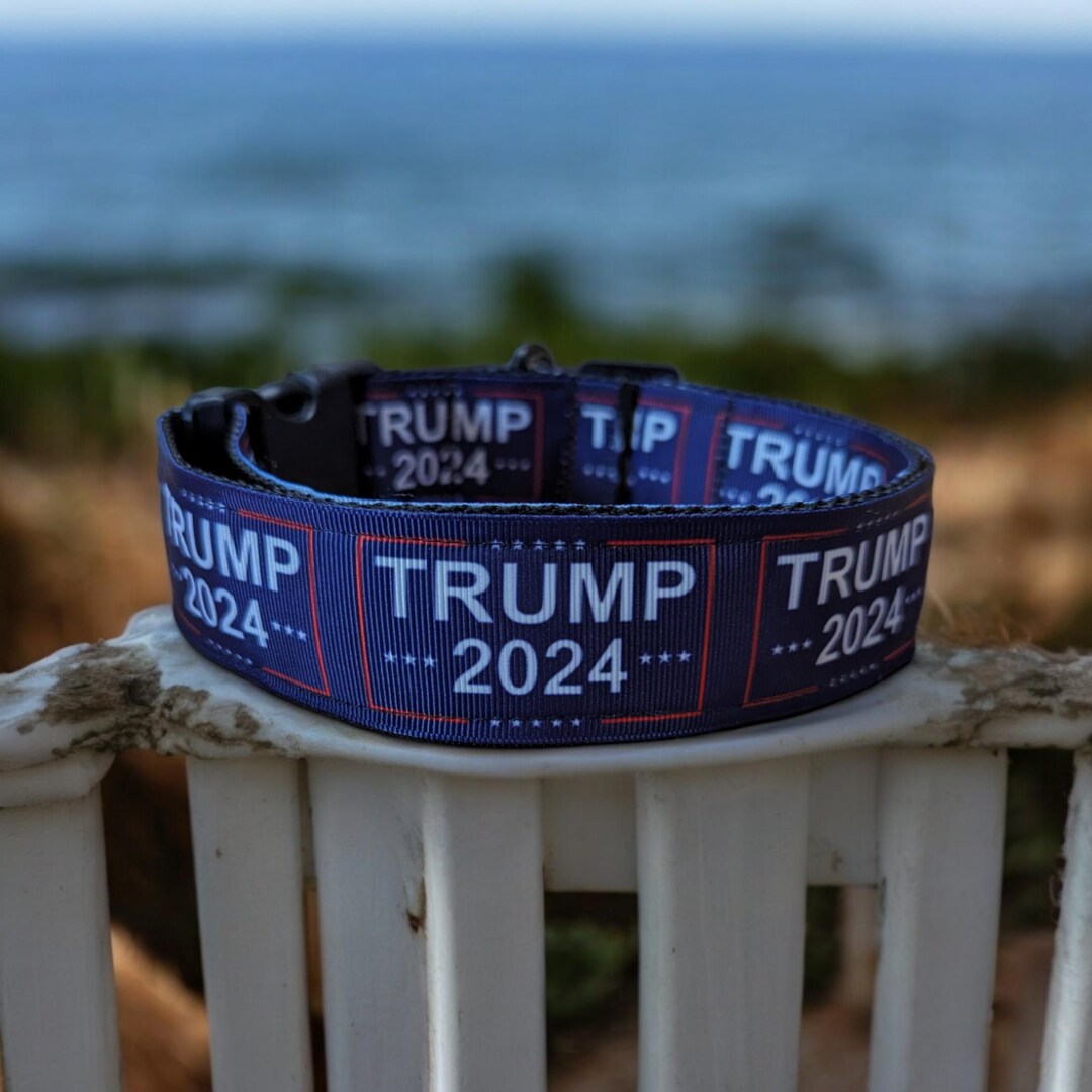 Trump Patriotic New Handmade Dog Collar MAGA Size LG/XL - Etsy