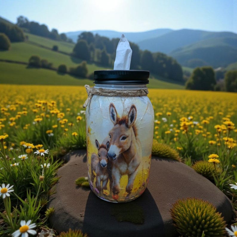 Donkey With Baby Mason Jar, Tissue Dispenser, Coin Bank or Vase - Etsy