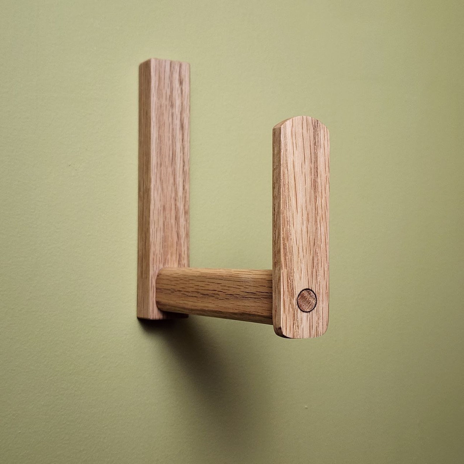 Oak Yoga Mat Hooks, Wooden Organizer Pilates Mat Holder, Wall Mounted ...