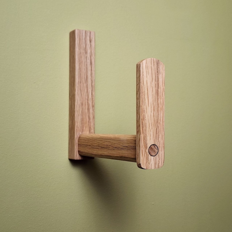 Oak Yoga Mat Hooks, Wooden Organizer Pilates Mat Holder, Wall Mounted ...