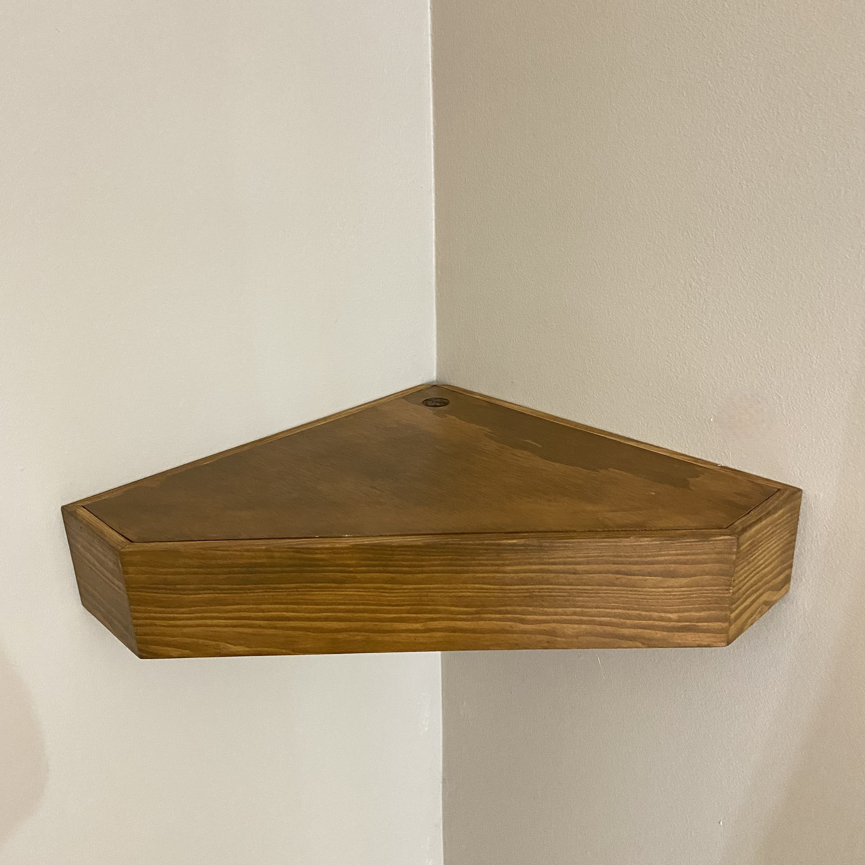 Hidden Storage, Pentagonal Corner Shelf, Floating Shelves, Easy Install ...