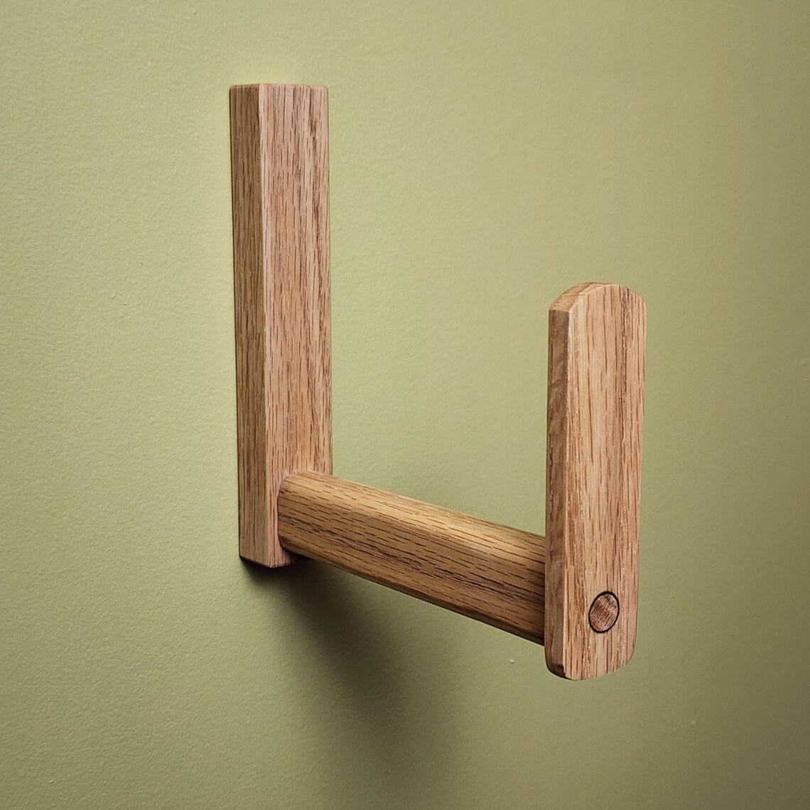 Oak Yoga Mat Hooks, Wooden Organizer Pilates Mat Holder, Wall Mounted ...