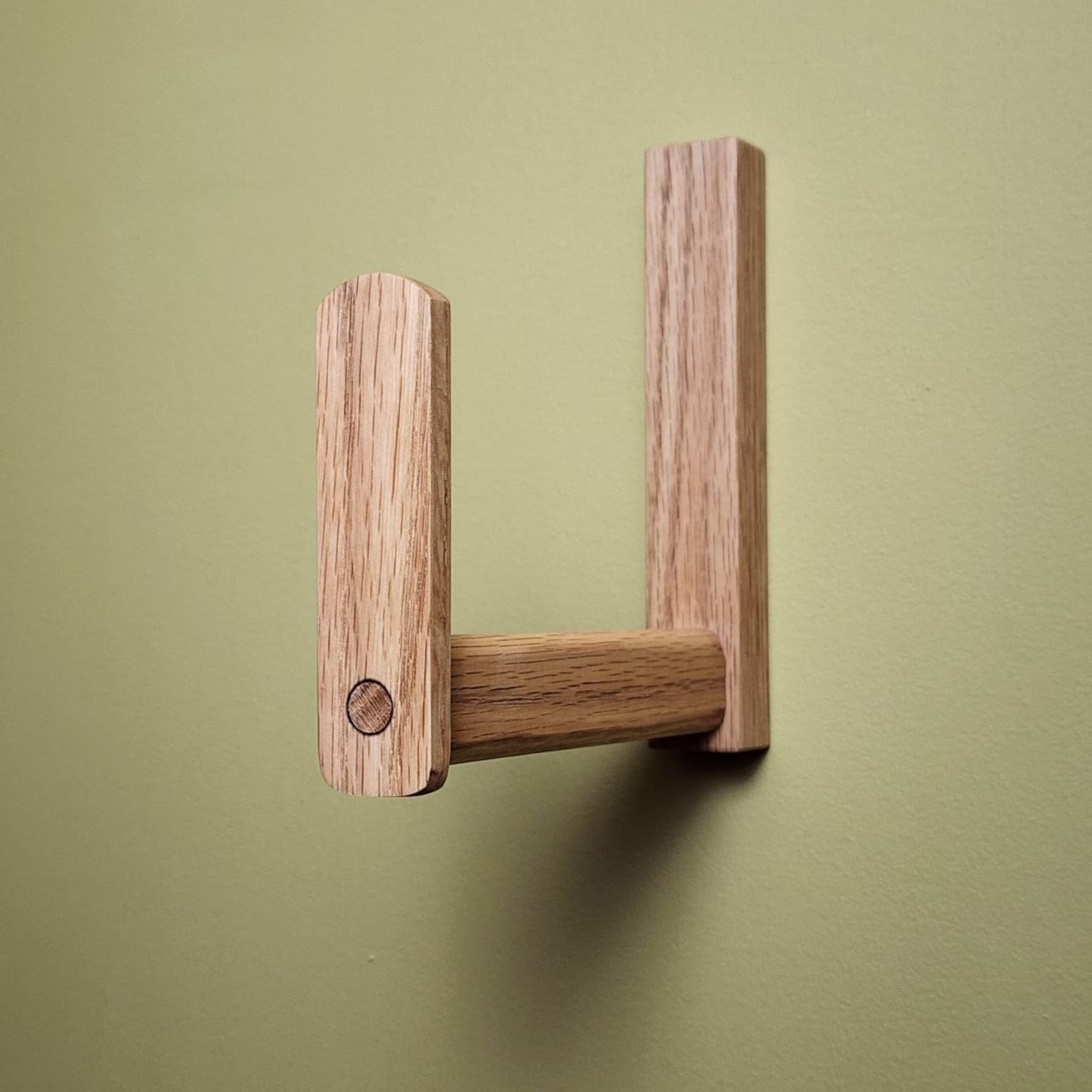 Oak Yoga Mat Hooks, Wooden Organizer Pilates Mat Holder, Wall Mounted ...