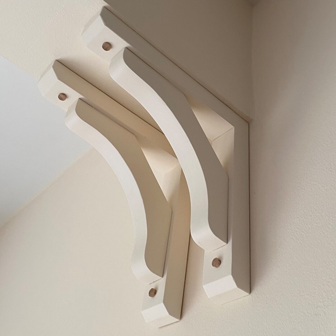 Shelf Brackets Mounted Rack, Contemporary Carved Wood Decorative Column ...