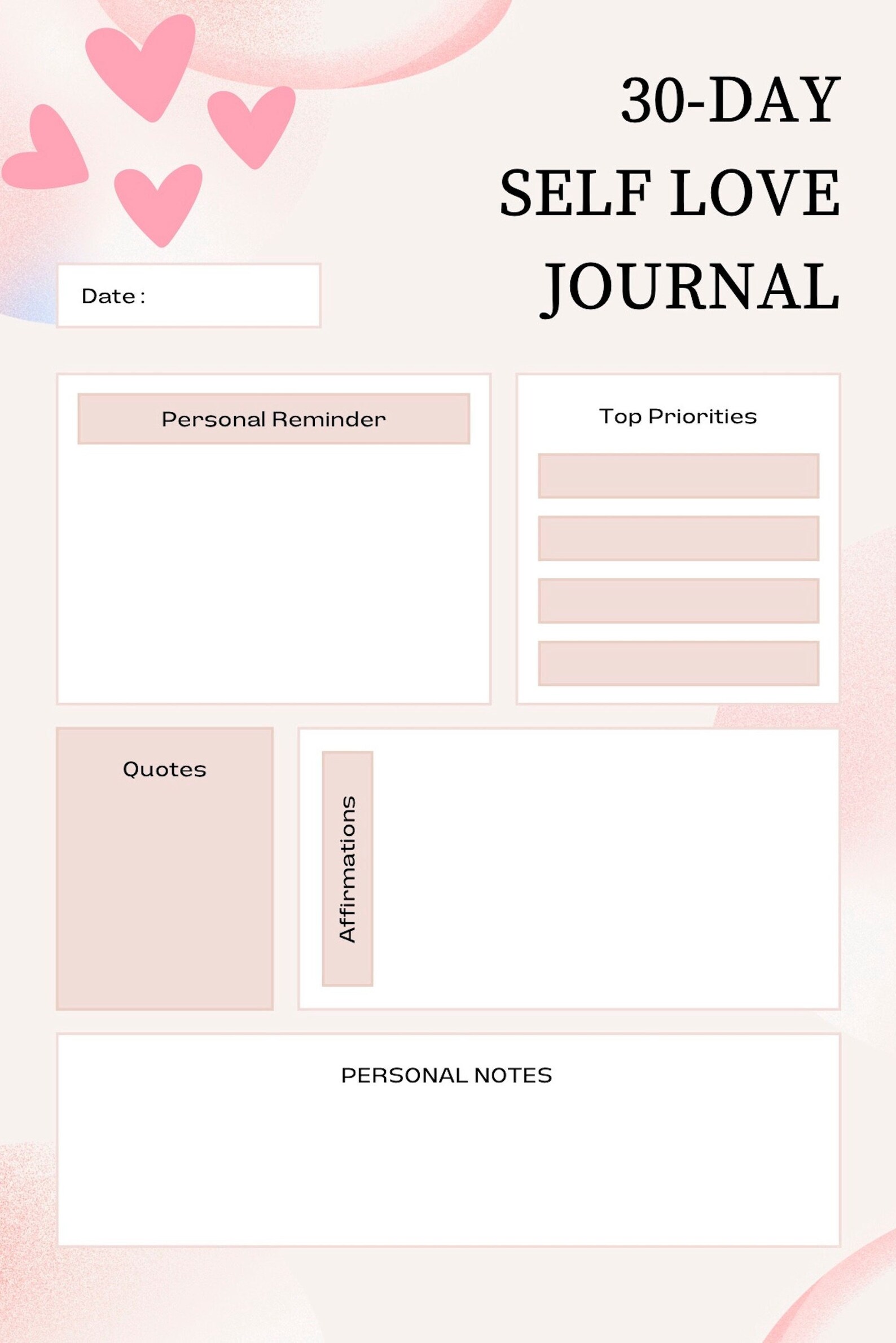30-day Self-love Journal - Etsy