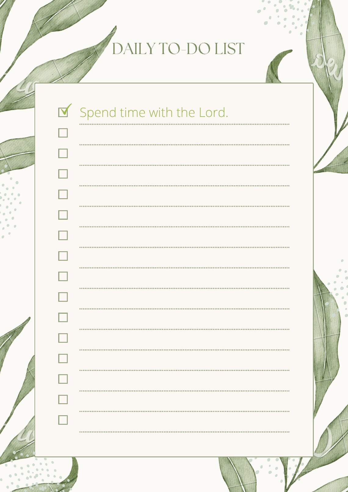 Daily to Do List, Digital Download, Spending Time With Jesus First - Etsy