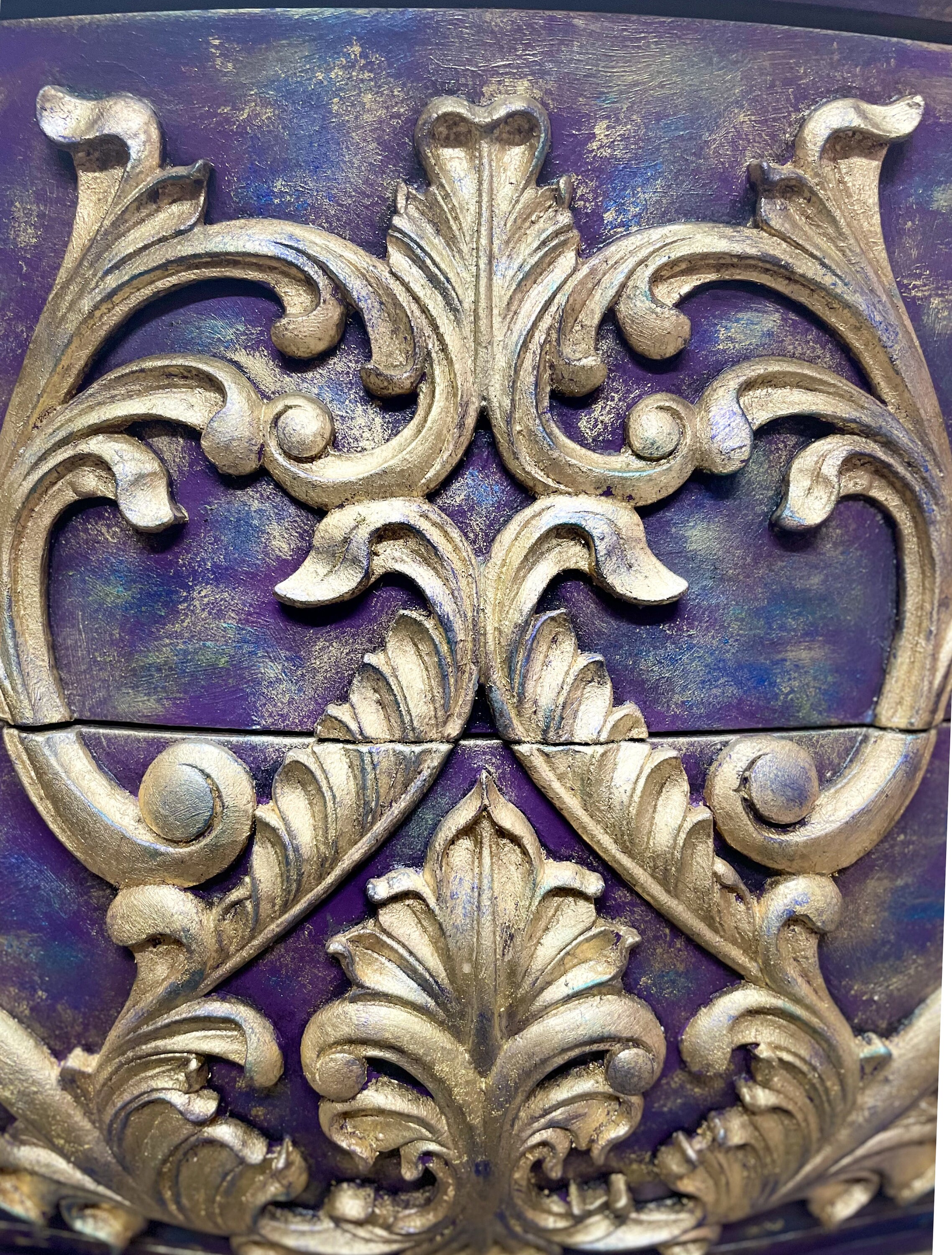 SOLD Gorgeous Purple & Gold Dresser Chest - Etsy