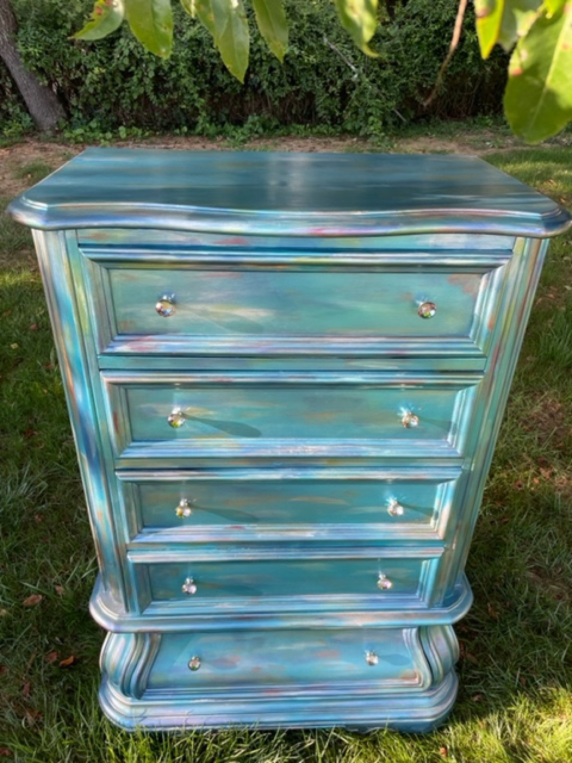 SOLD Sample Only Tall Iridescent Blue Mermaid Dresser - Etsy