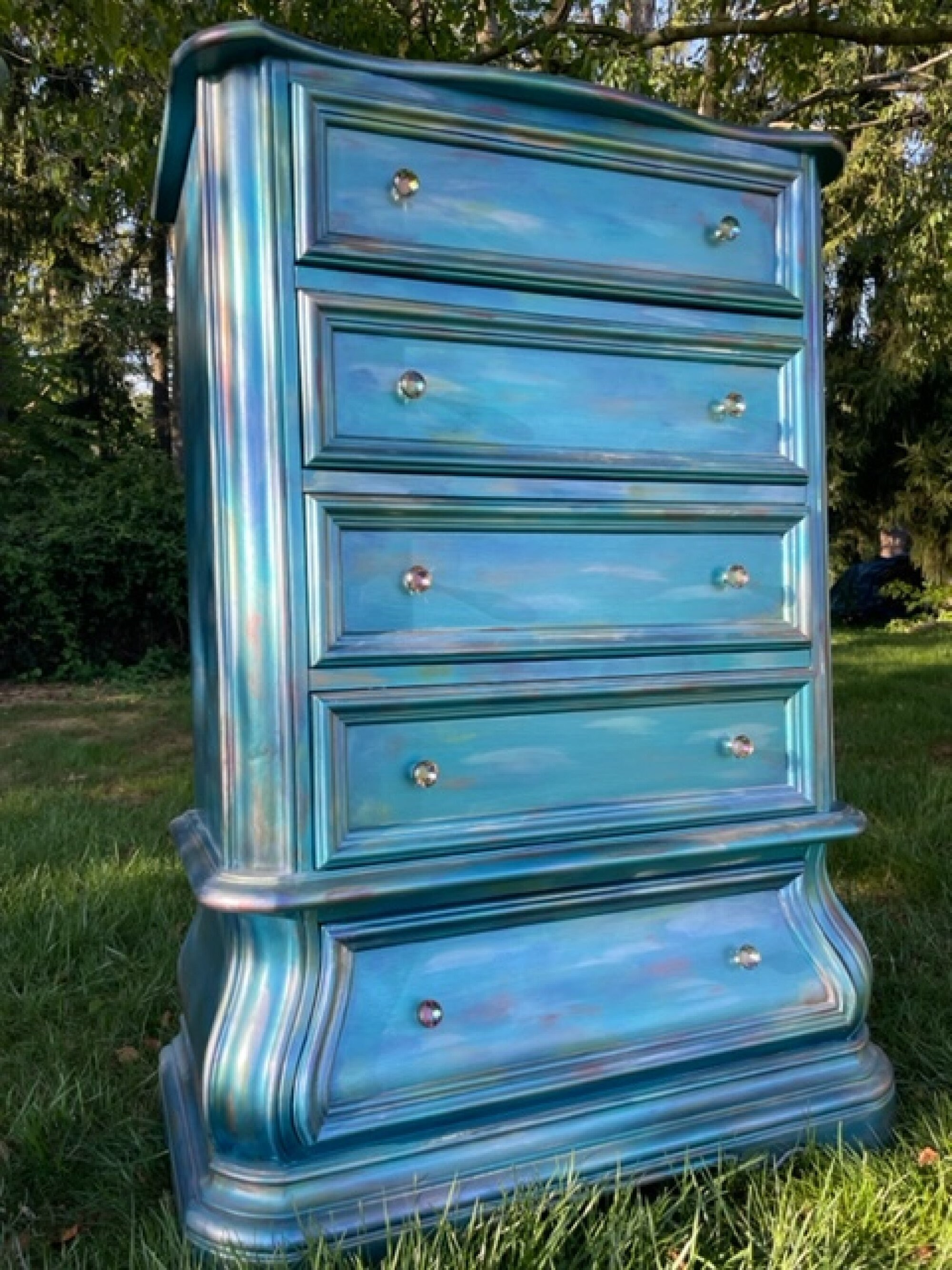SOLD Sample Only Tall Iridescent Blue Mermaid Dresser - Etsy