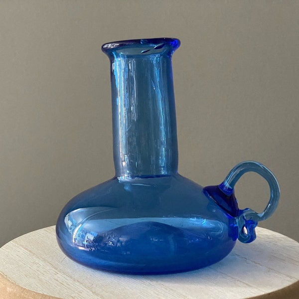 Cobalt Blue Glass Vase With Handle - Etsy
