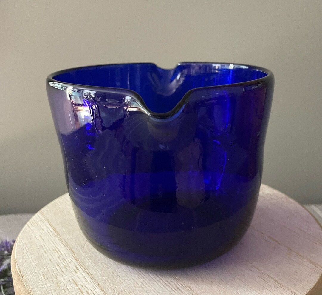 Vintage Wine Rinser Cobalt Blue Hand Blown Glass - Etsy
