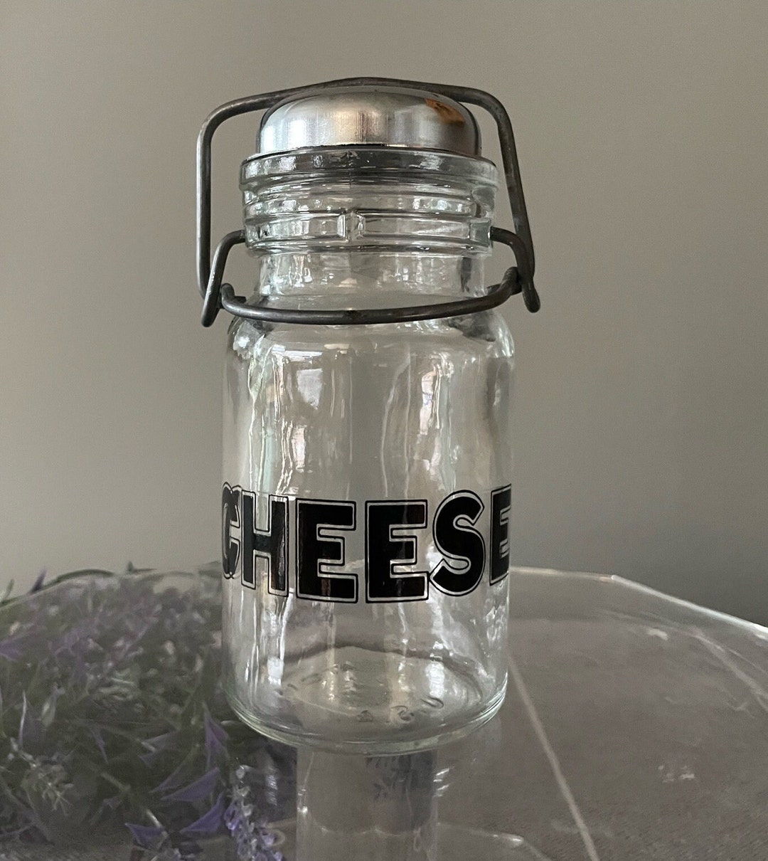 Vintage Wheaton Glass Usa Cheese Shaker With Wire Bale Closure Etsy