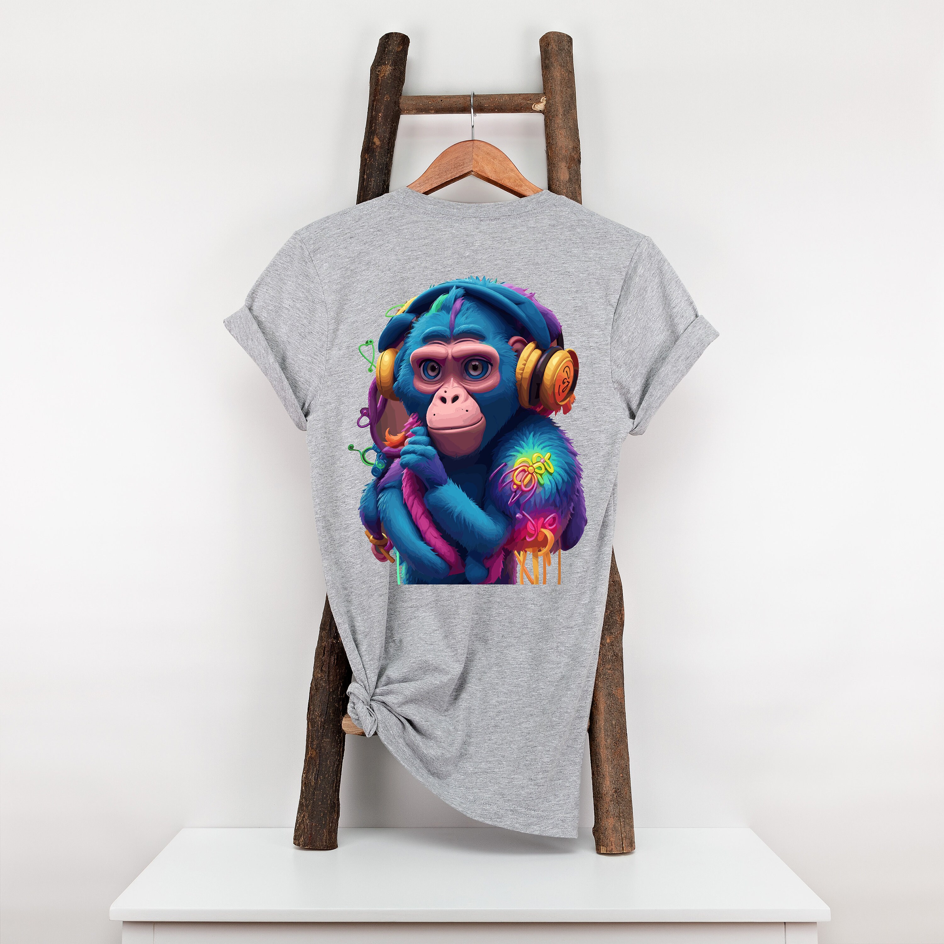 Graffiti Monkey T-shirt 2, Monkey Lovers Shirt, Animal Gift, Geeks ...