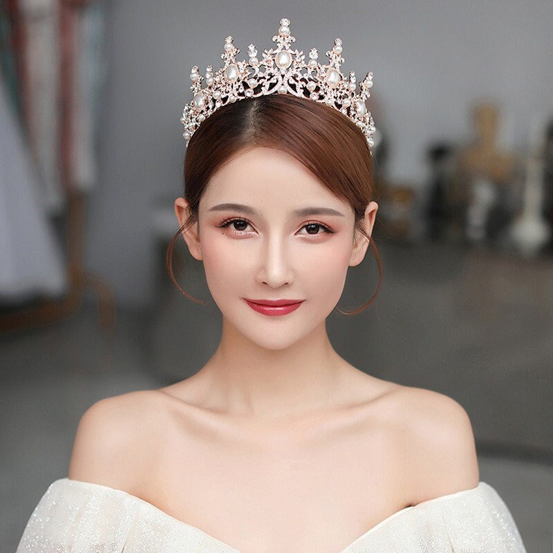 Bridal Tiara Pearl Tiara Princess Crown Princess Tiara Wedding Hair