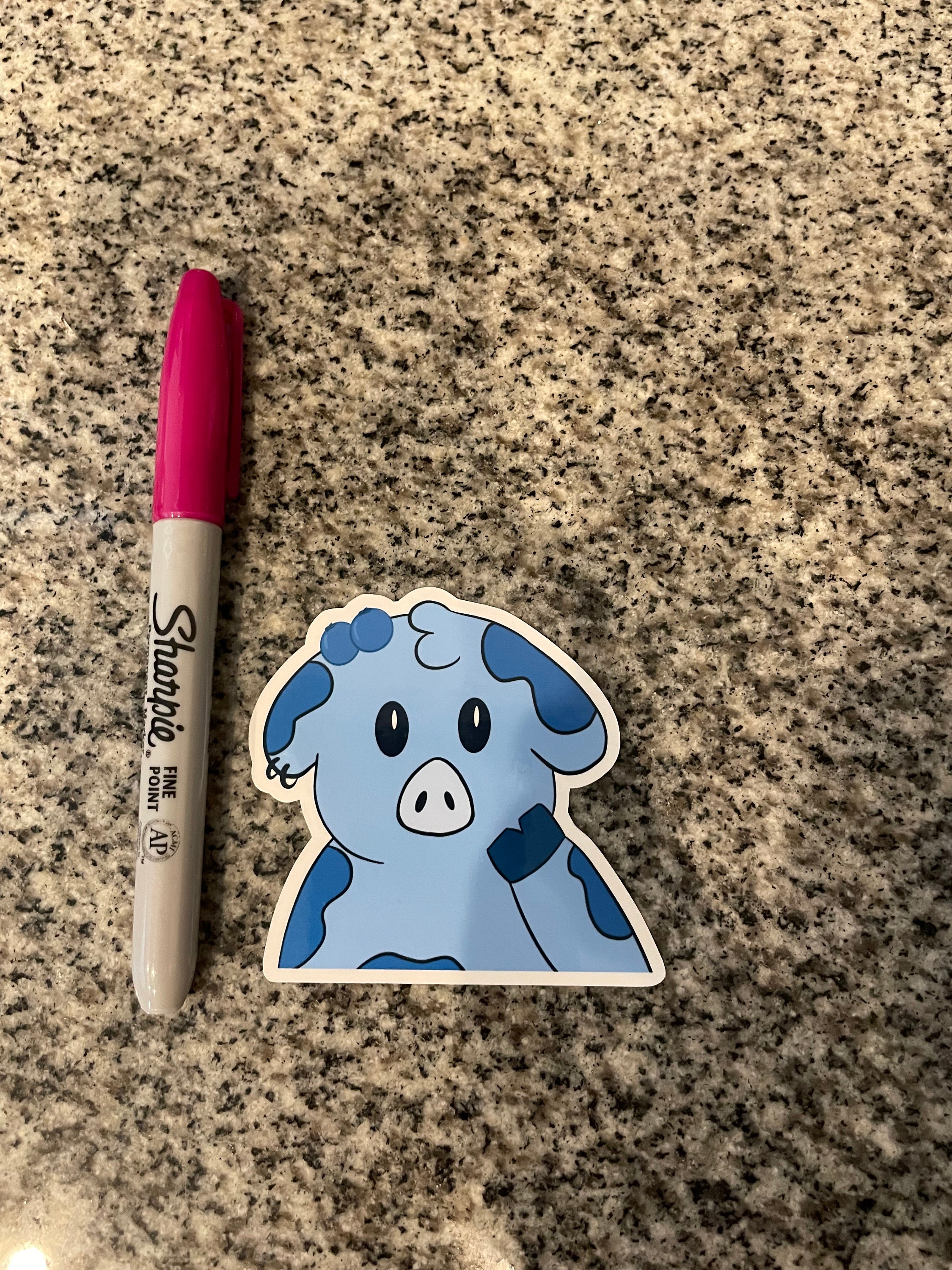 Blueberry Cow Sticker, Die Cut Sticker, Journal Sticker, Notebook ...