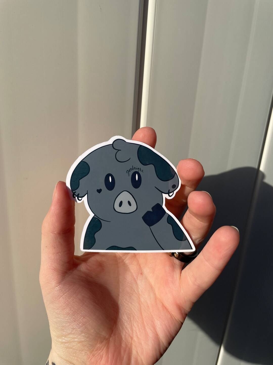 Emo Tattoo Cow Sticker, Die Cut, Journal, Notebook, Scrapbook, Water ...