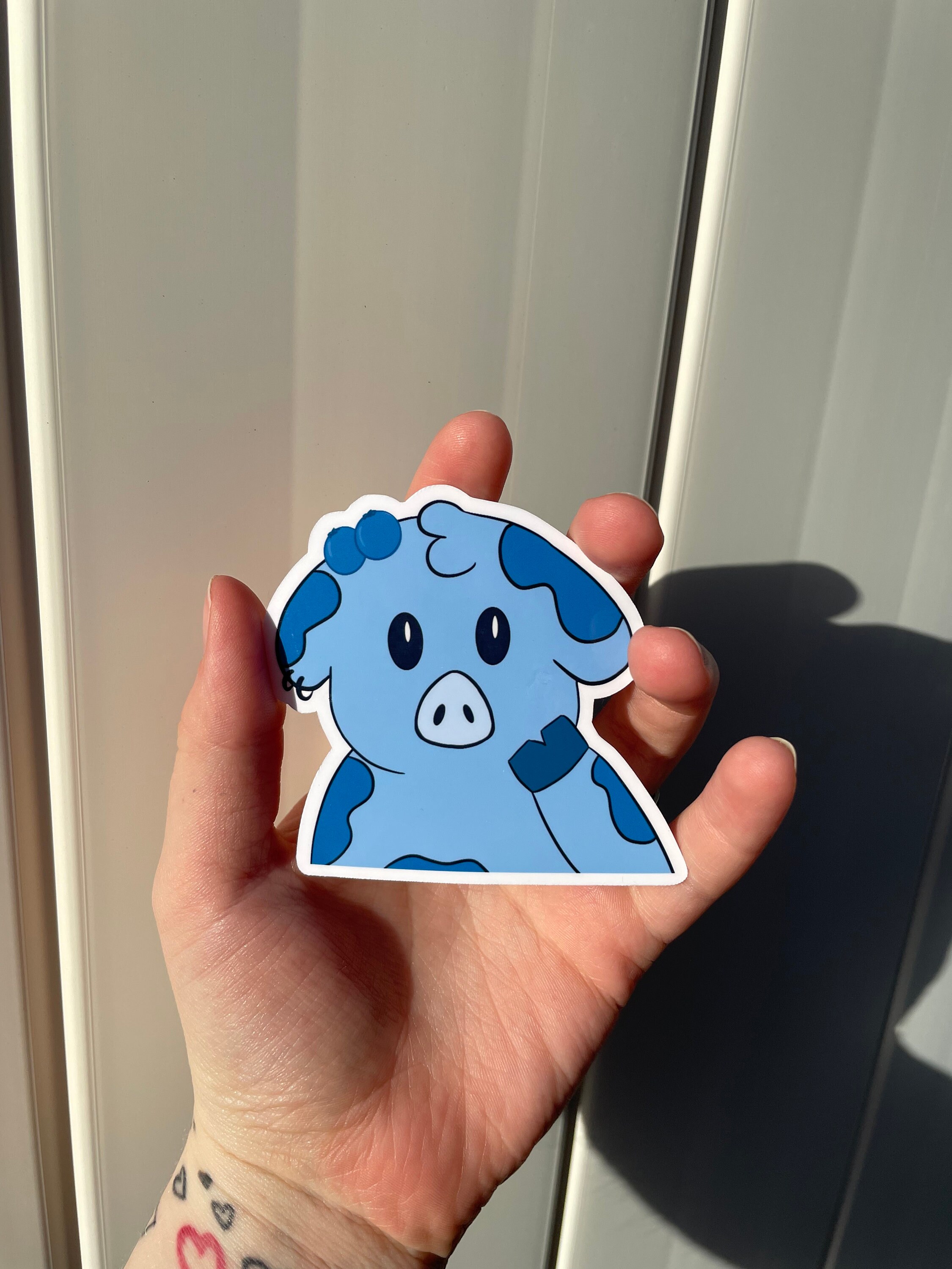 Blueberry Cow Sticker Die Cut Sticker Journal Sticker - Etsy