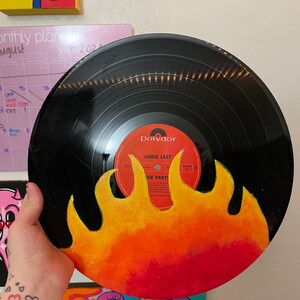 Fire Vinyl Painting - Etsy