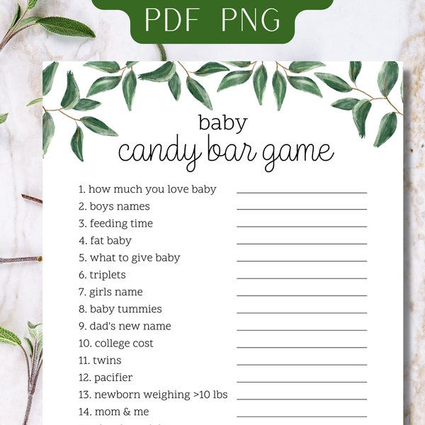 Baby Shower Candy Game - Etsy