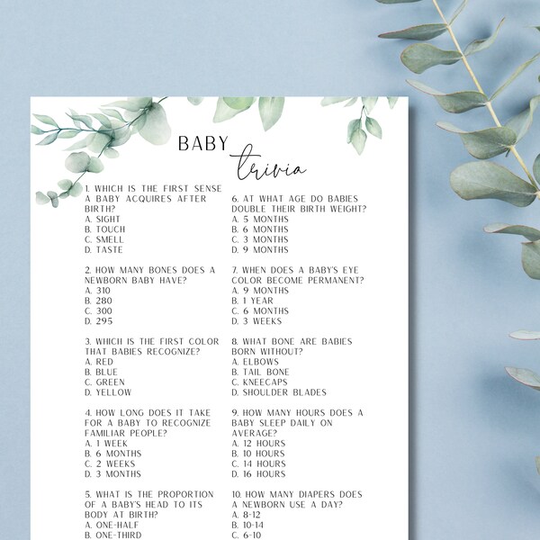 Baby Trivia - Etsy