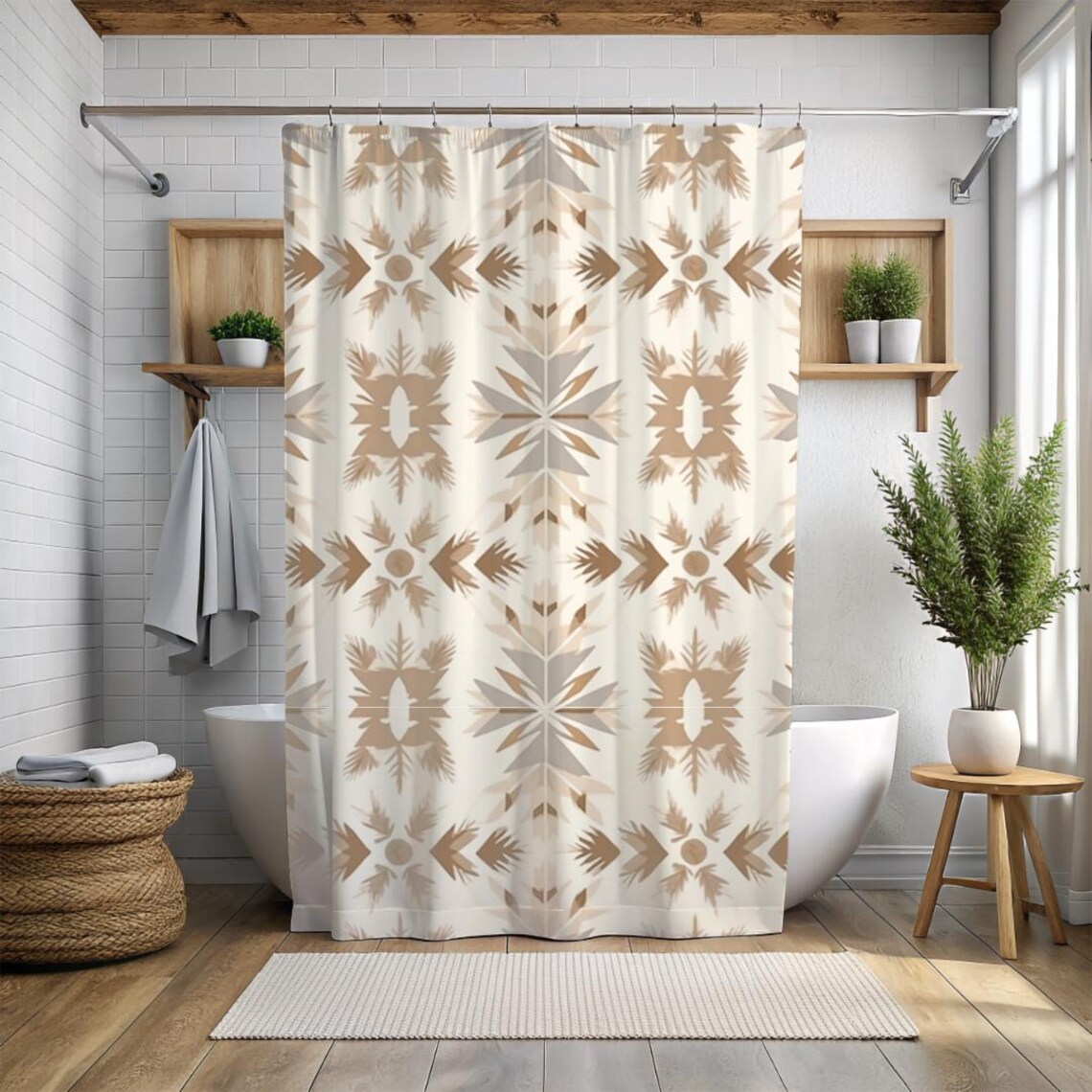 Southwestern Shower Curtain Aztec Shower Curtain Aztec Design ...