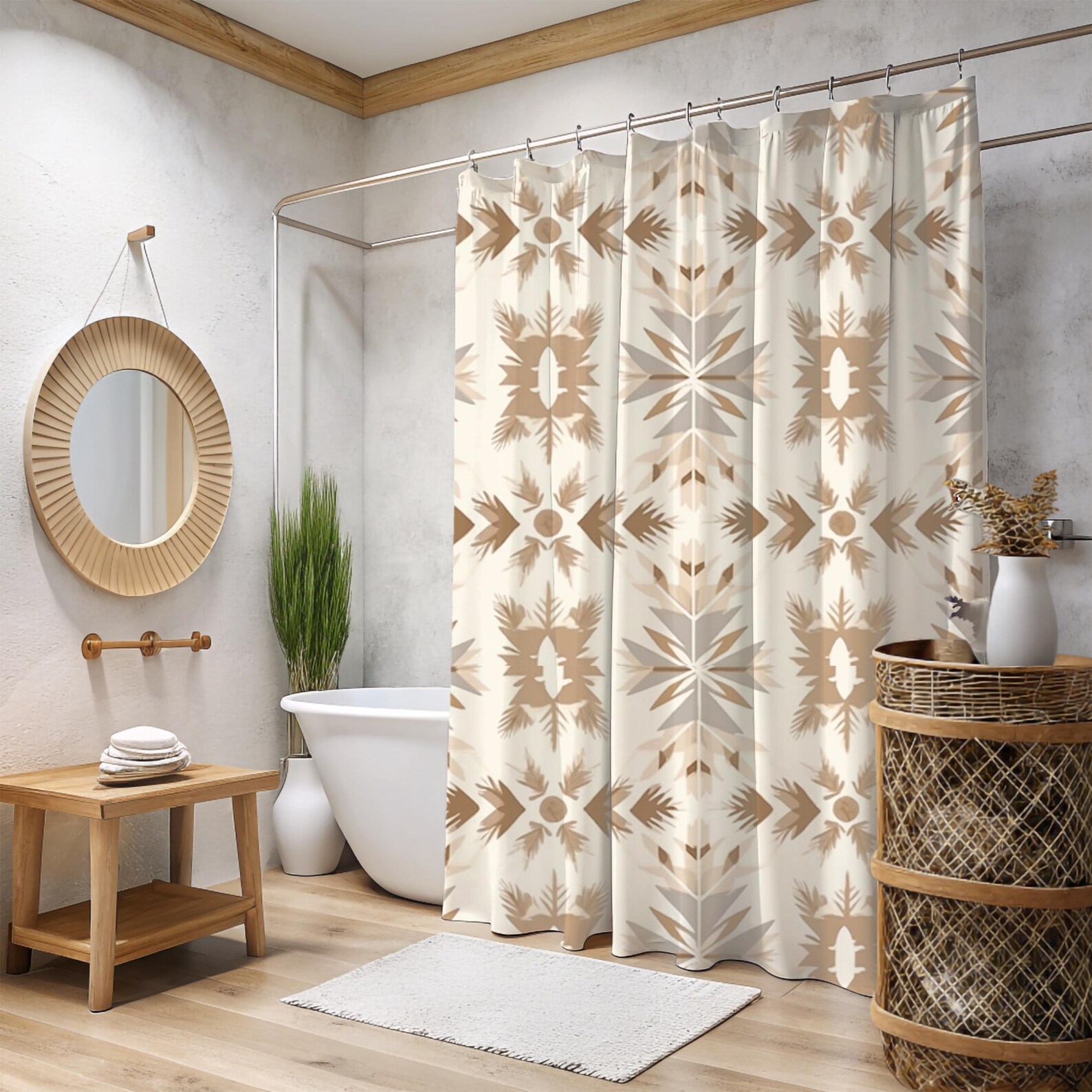 Southwestern Shower Curtain Aztec Shower Curtain Aztec Design ...