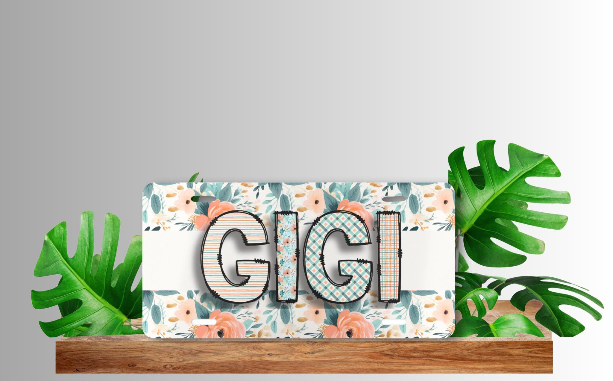 Floral Gigi License Plate - Custom Grandma Car Tag - Etsy