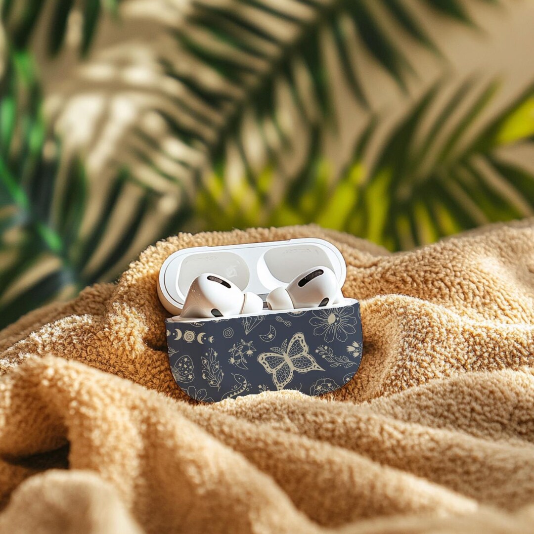 Celestial AirPod Case: Boho Floral, Moon & Star Design - Etsy