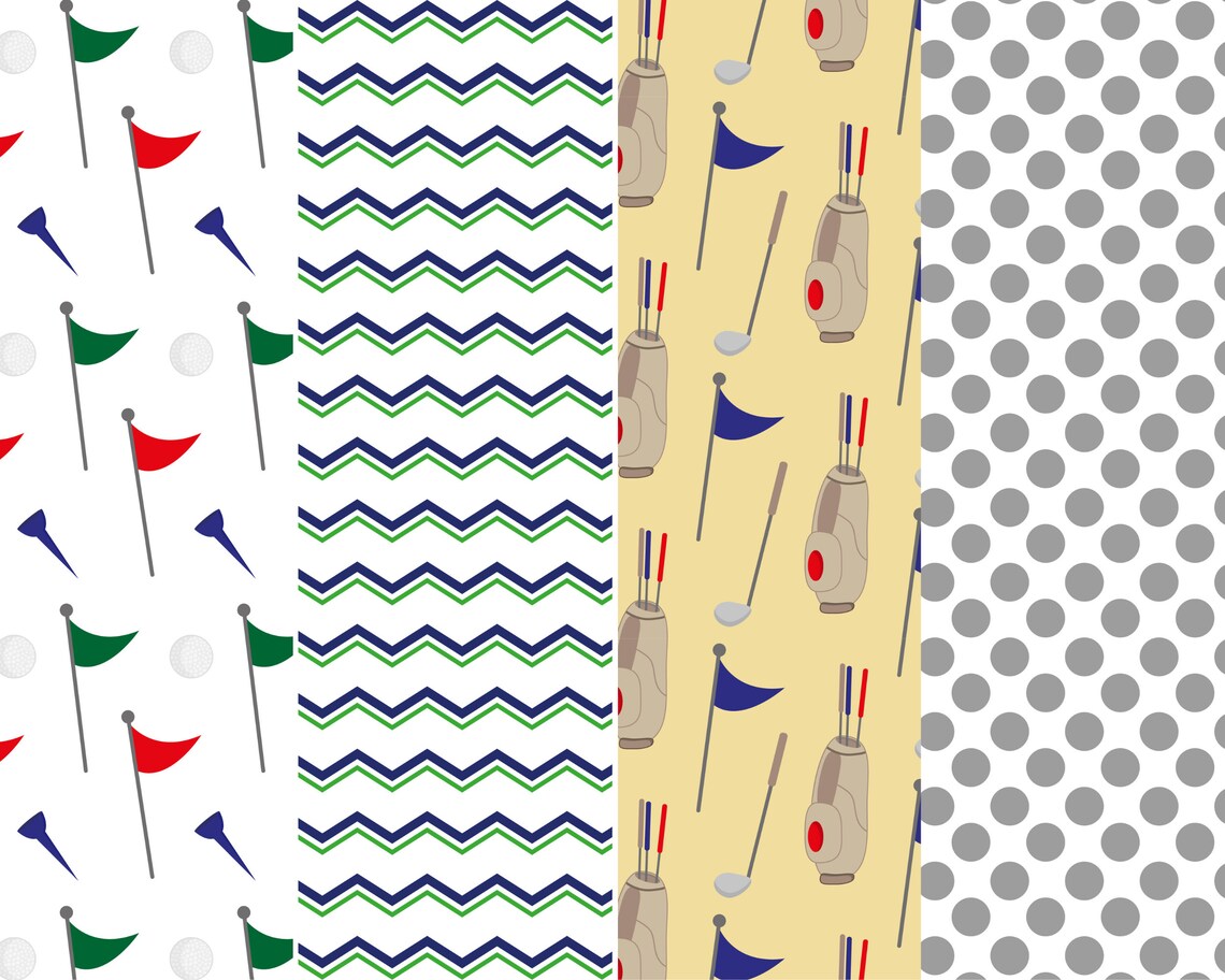Golf Digital Paper, Golf Backgrounds, Digital Paper for Invitations and ...