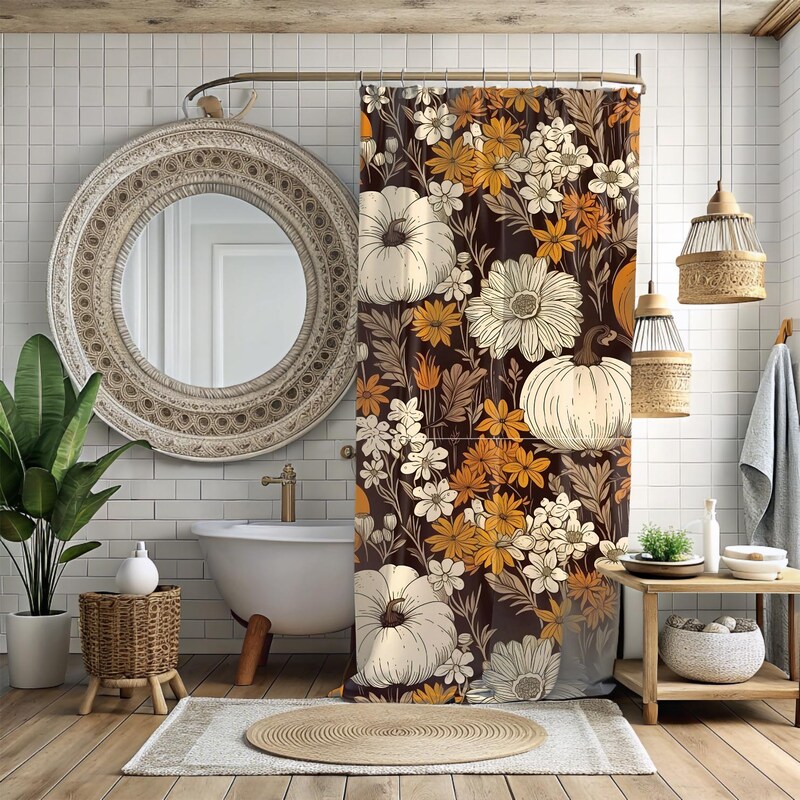 Fall Shower Curtain - Etsy