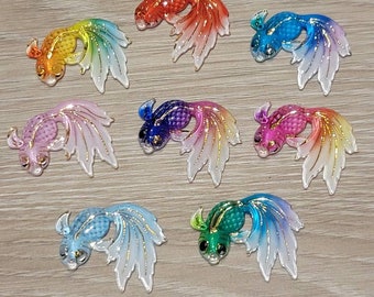 Betta Fish Charm Silver Plated Siamese Fighting Fish Charm - Etsy