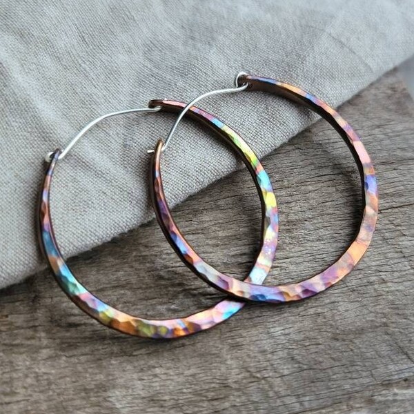 Copper Hoop Earrings - Etsy