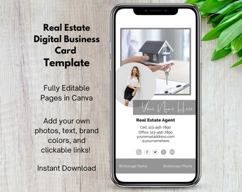 Realtor Digital Business Card Realtor Business Card Template - Etsy